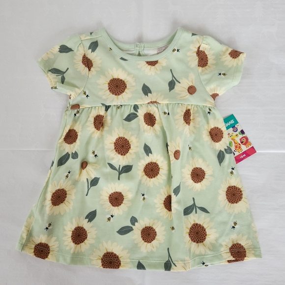 Garanimals | Dresses | Nwt Garanimals Baby Girl Green Sunflowers Dress ...